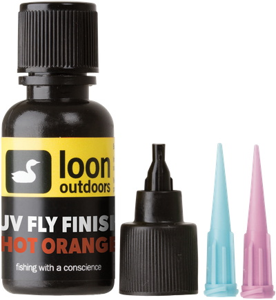 UV Clear fly finish Orange fluo petit Loon – Caleri Fly Fishing